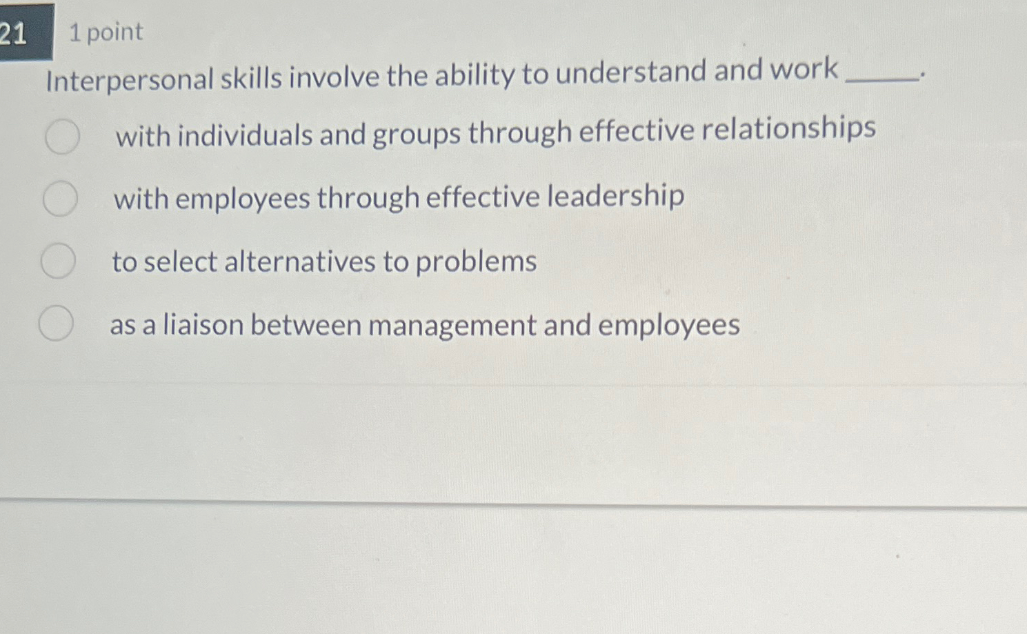 Solved 211 ﻿pointInterpersonal skills involve the ability to | Chegg.com