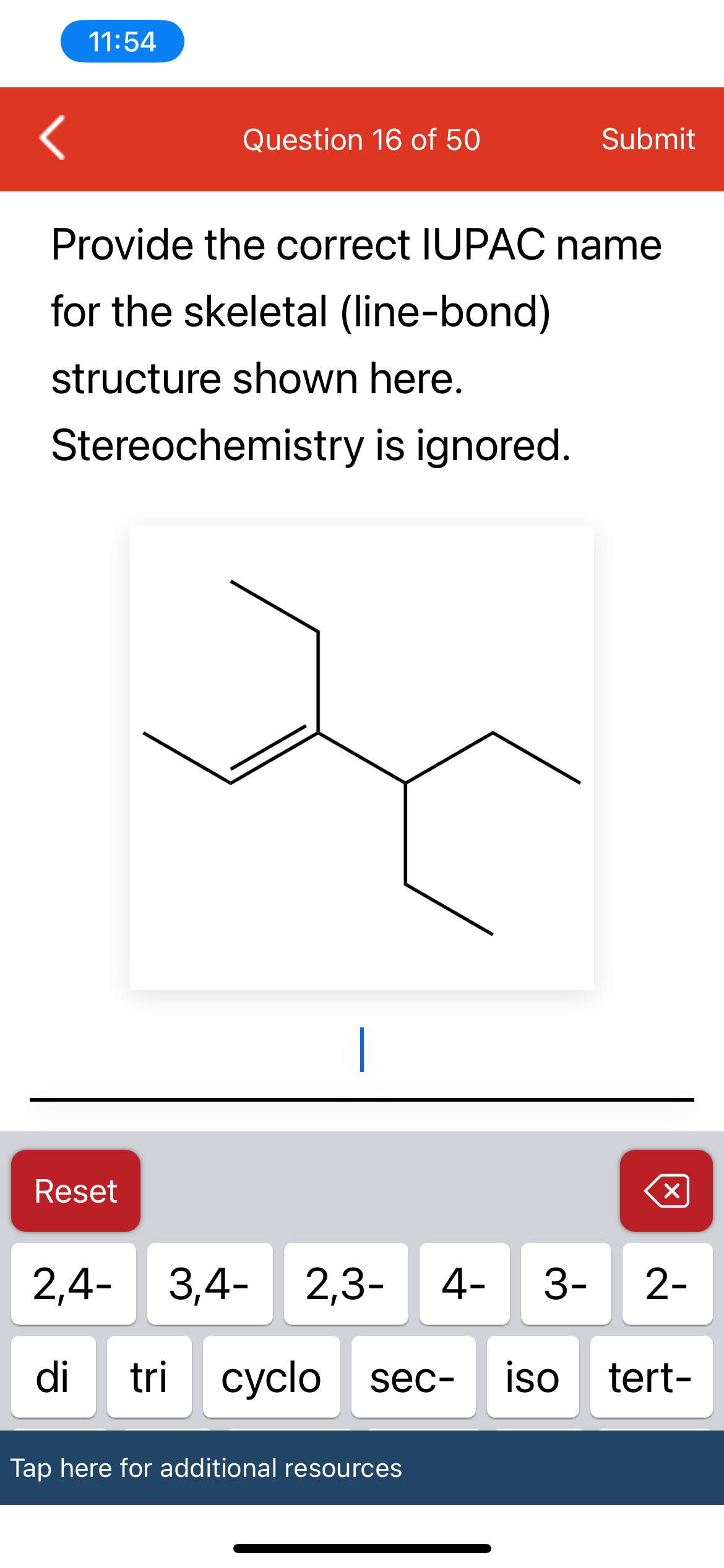 Solved Provide the correct IUPAC name for the skeletal | Chegg.com