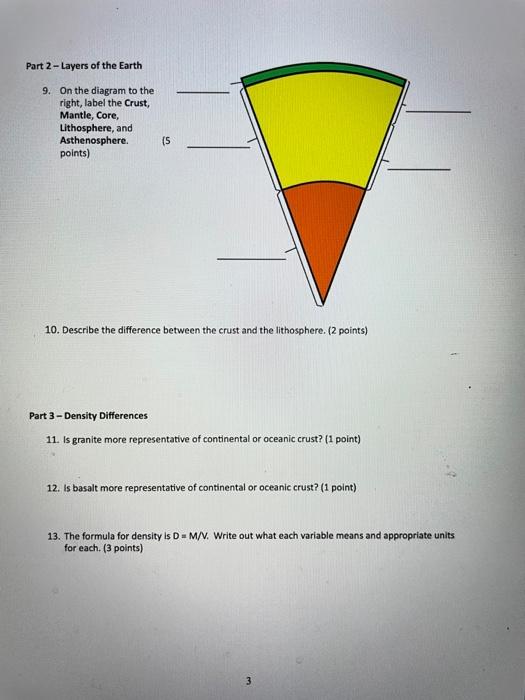 Solved 9. On the diagram to the right, label the Crust, | Chegg.com