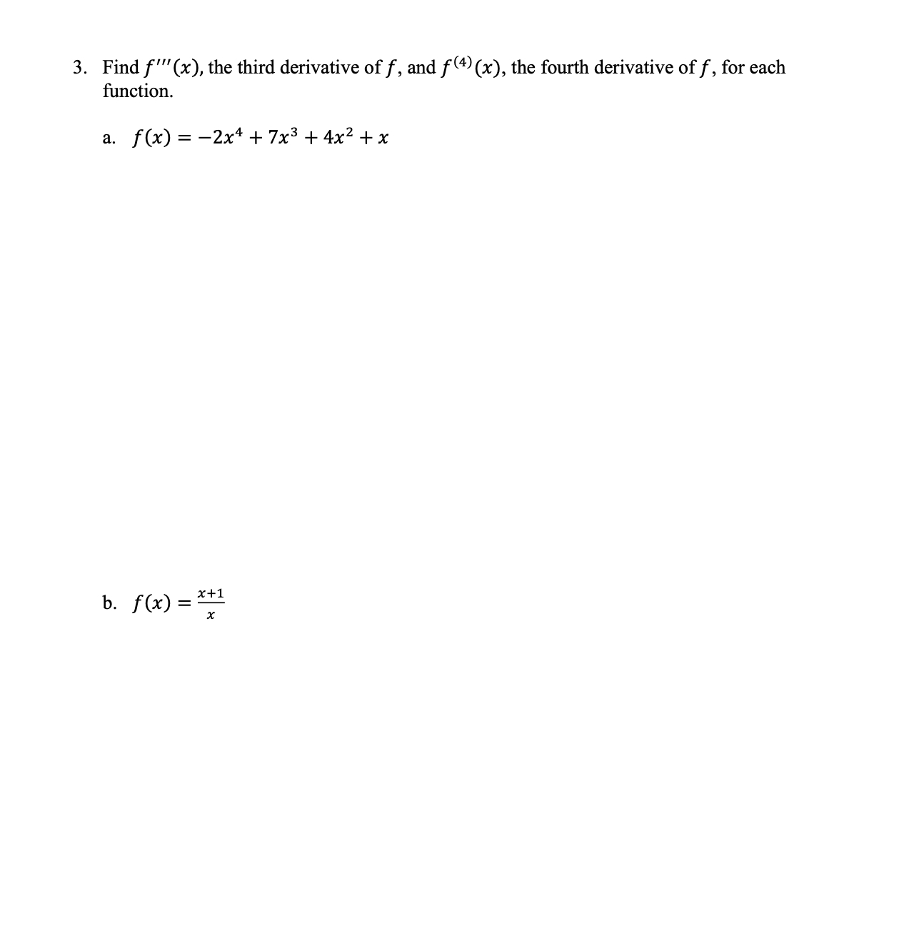 Solved Find f'''(x), ﻿the third derivative of f, ﻿and | Chegg.com