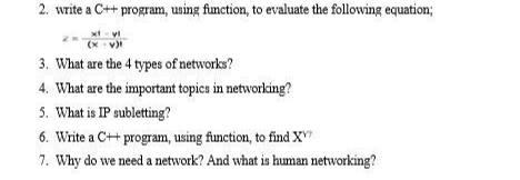 Solved 2. write a C++ program, using function, to evaluate | Chegg.com