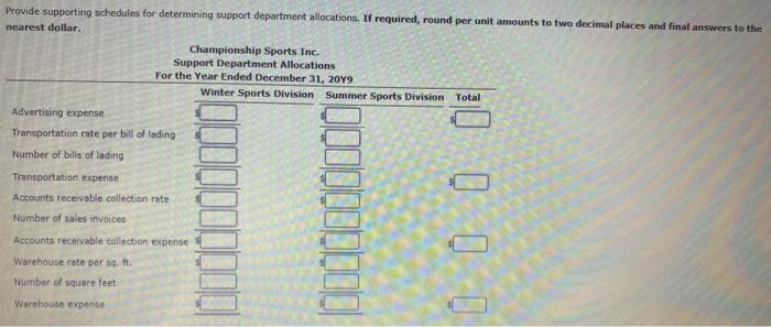 Championship Sports Inc. operates two divisions-the | Chegg.com