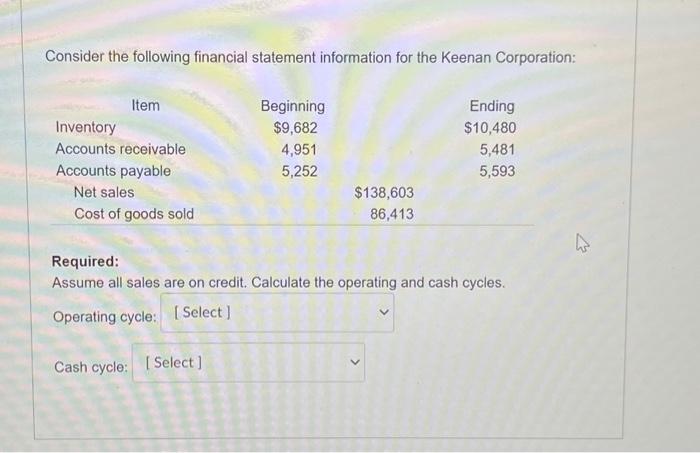 Solved Consider the following financial statement | Chegg.com