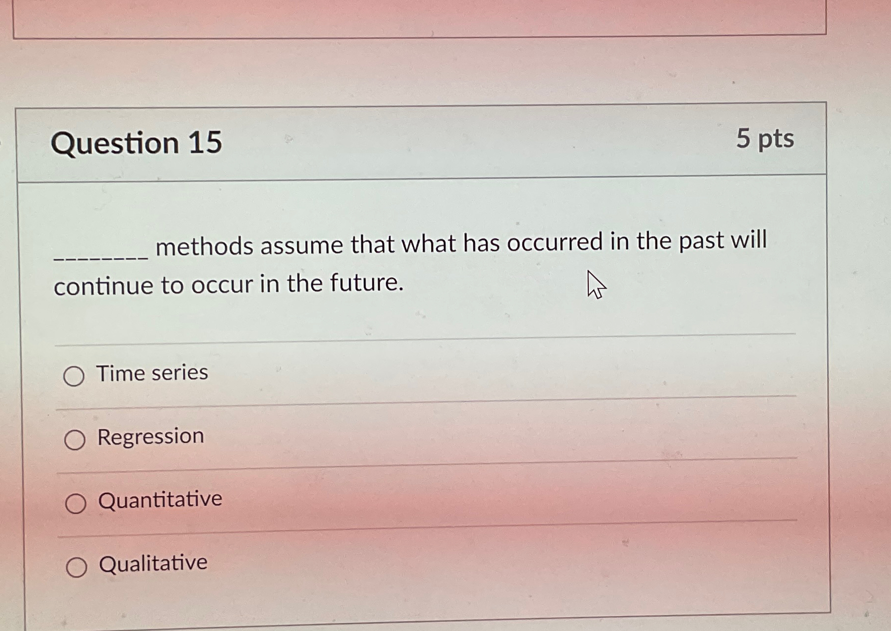 Solved Question 155 ﻿ptsmethods assume that what has | Chegg.com