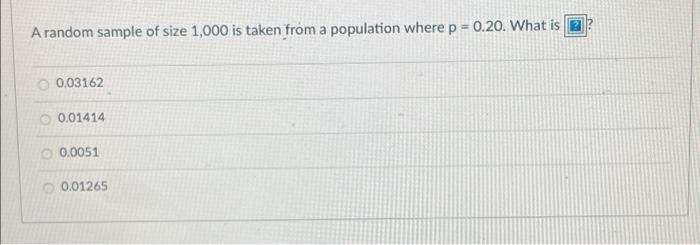 Solved A random sample of size 1,000 is taken from a | Chegg.com