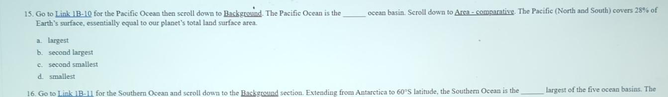 Solved Go to Link 1B-10 ﻿for the Pacific Ocean then scroll | Chegg.com