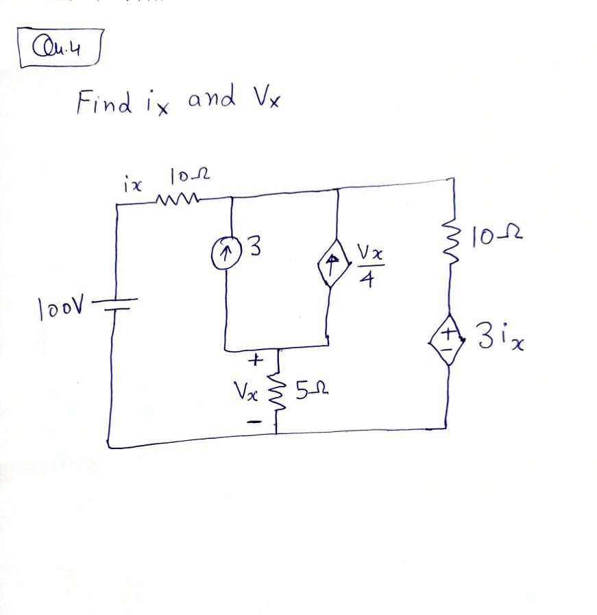 Find ix and Vx | Chegg.com