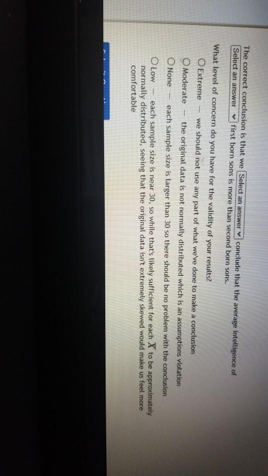 Solved In a stucty of birth order and intelligence, aptitude | Chegg.com