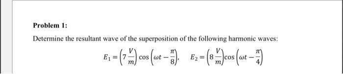 Solved Problem 1: Determine the resultant wave of the | Chegg.com