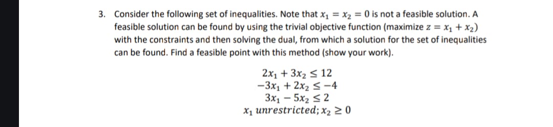 Solved Consider the following set of inequalities. Note that | Chegg.com