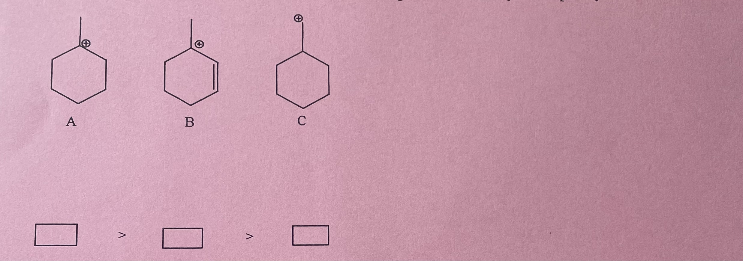Solved List the following carbocations in decreasing order | Chegg.com