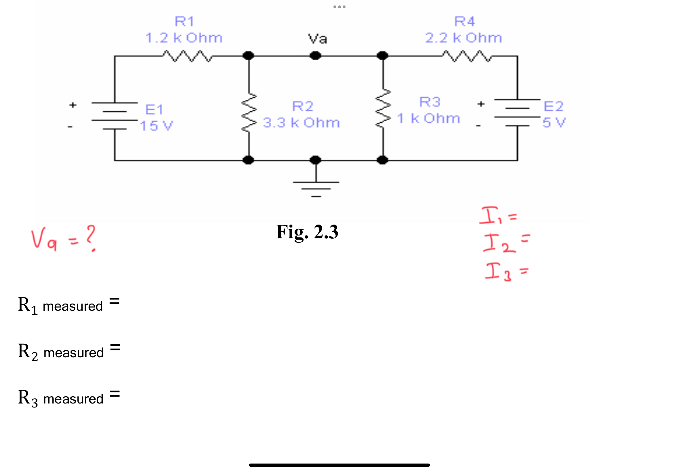 Solved V9=R1 ﻿measured =R2 ﻿measured =R3 ﻿measured =Fig. | Chegg.com