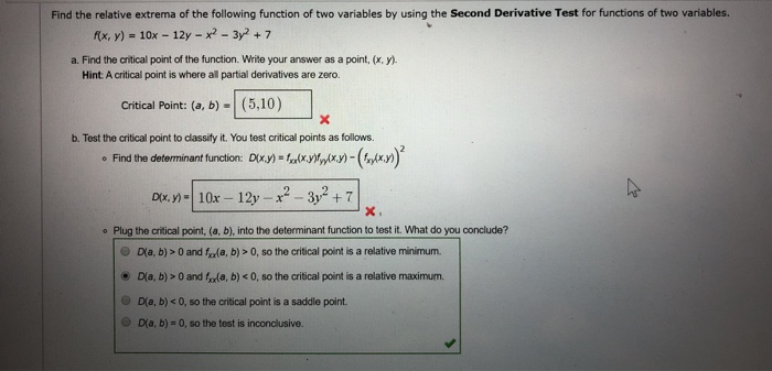 Solved Find the relative extrema of the following function | Chegg.com