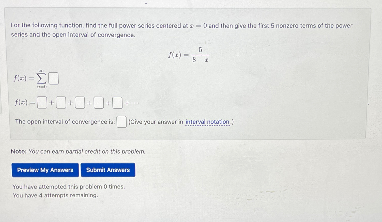 Solved For the following function, find the full power | Chegg.com