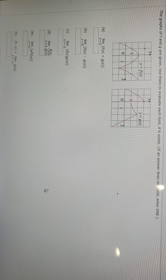 Solved The graphs of fand g are given. Use them to evaluate | Chegg.com