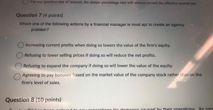 Solved Question 7 ( 4 points) Which one of the following | Chegg.com