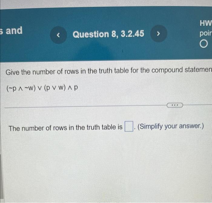 Solved Give the number of rows in the truth table for the | Chegg.com