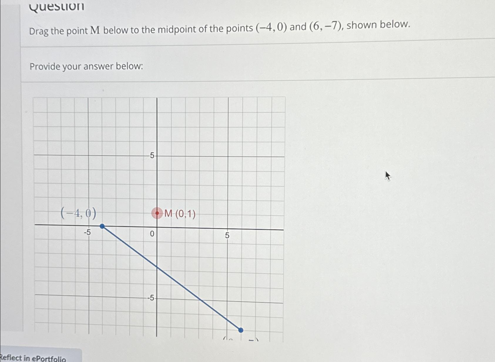 Solved QuestiorıDrag the point M ﻿below to the midpoint of | Chegg.com