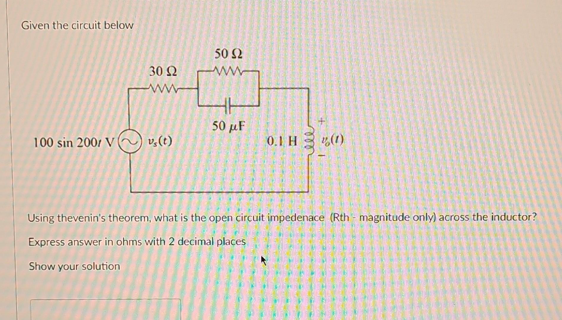 Solved Given the circuit below Using thevenin's theorem, | Chegg.com
