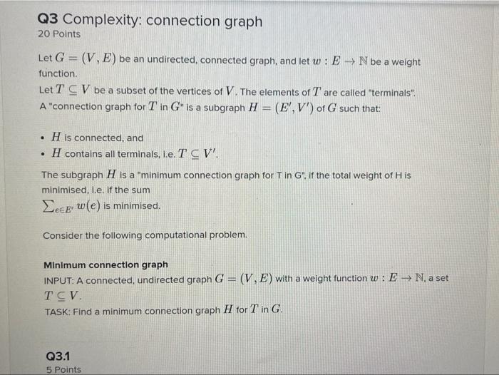 Solved Let G=(V,E) be an undirected, connected graph, and | Chegg.com