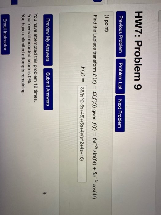 Solved HW7: Problem 9 Previous Problem Problem List Next | Chegg.com
