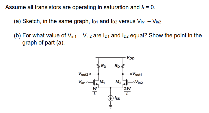 Solved Assume all transistors are operating in saturation | Chegg.com
