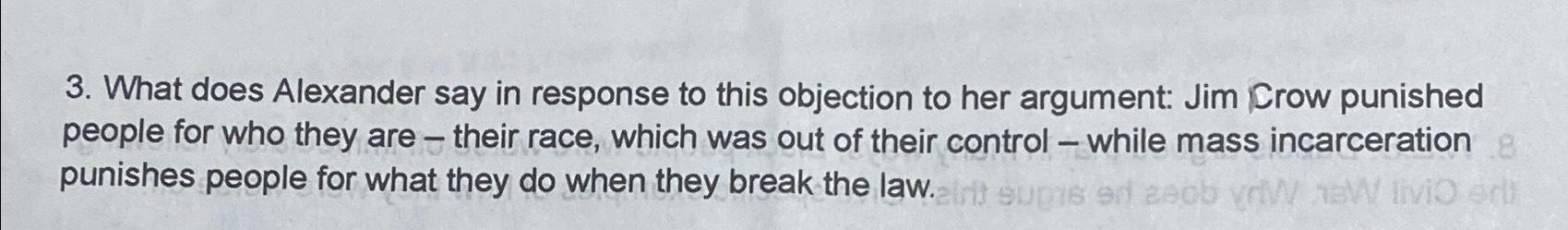 Solved What does Alexander say in response to this objection | Chegg.com