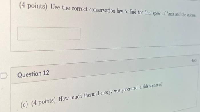 Solved (10 points) Anna (mass mA=65 kg ) is skating through | Chegg.com