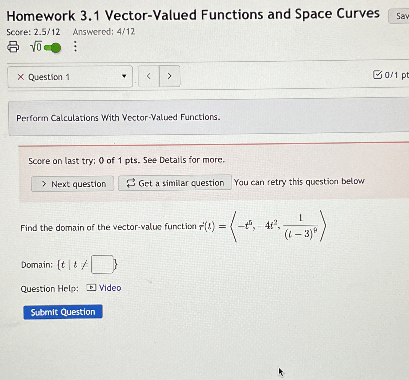Solved Homework 3.1 ﻿Vector-Valued Functions and Space | Chegg.com