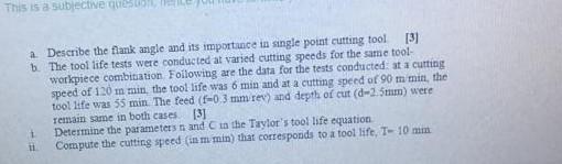 Solved a. Describe the flank argle and its importunce in | Chegg.com