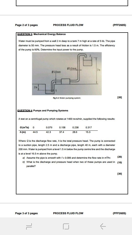 Solved Page 2 of 3 pages PROCESS FLUID FLOW (PFF2605) | Chegg.com
