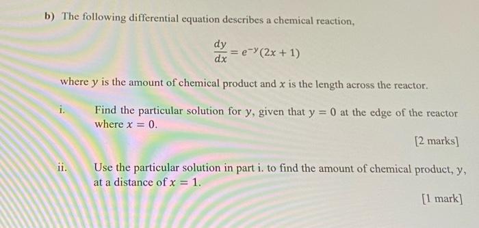 Solved b) The following differential equation describes a | Chegg.com