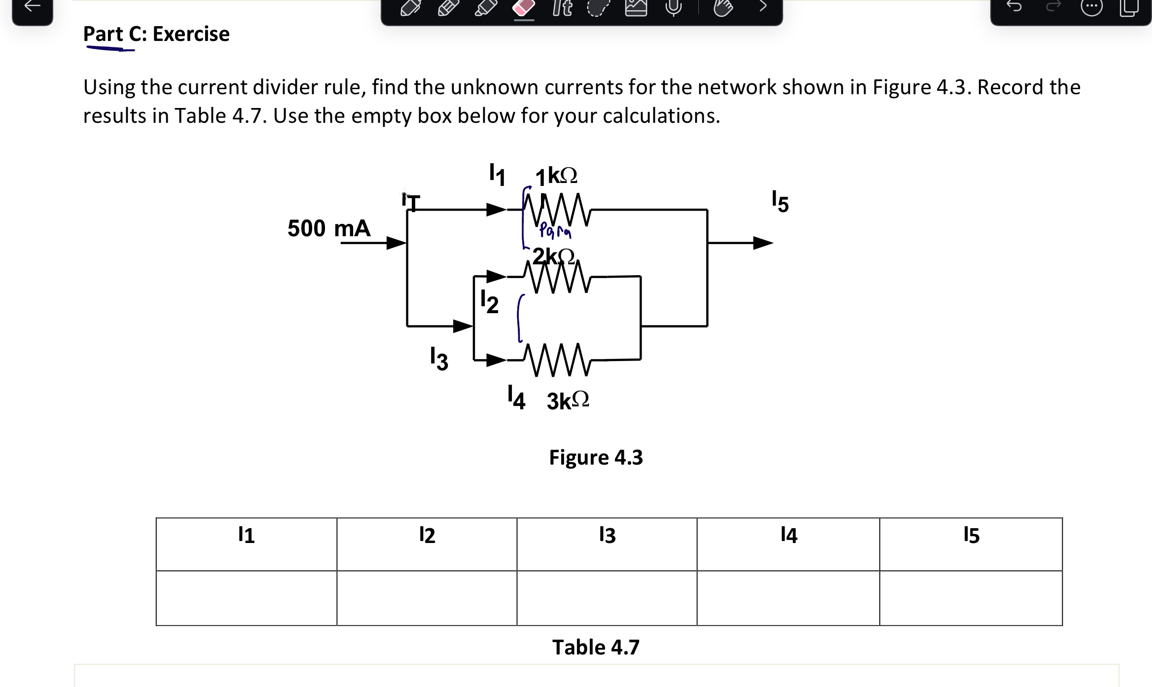 Solved Part C: ExerciseUsing the current divider rule, find | Chegg.com