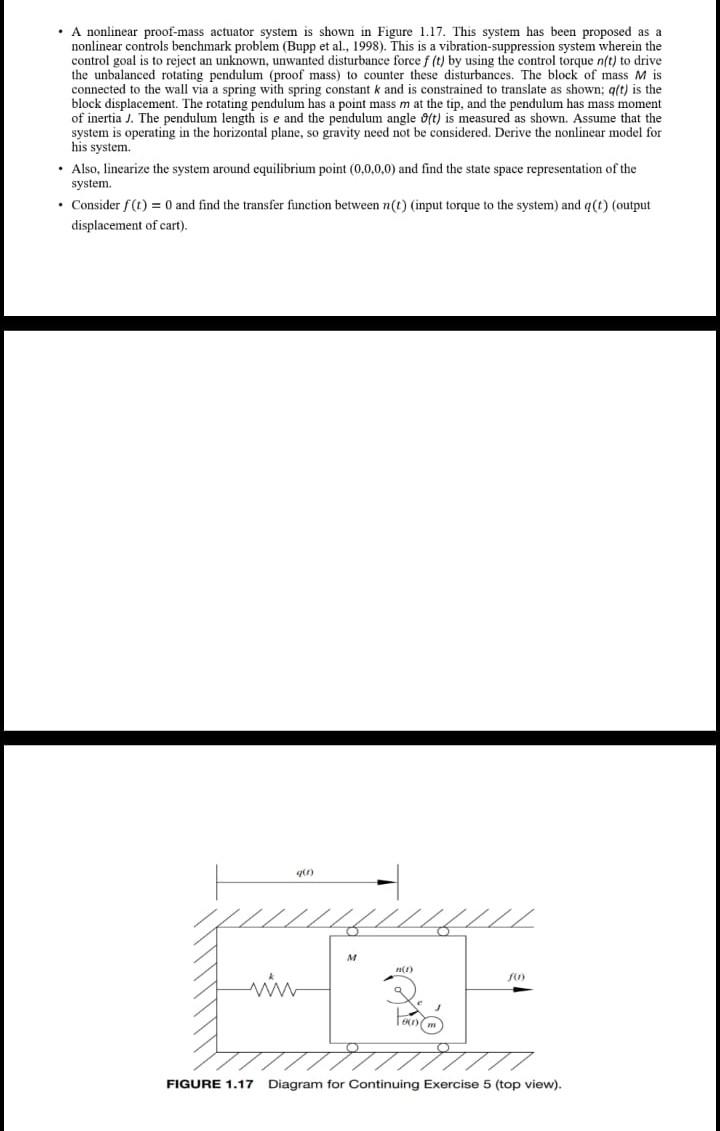 A Nonlinear Proof Mass Actuator System Is Shown In