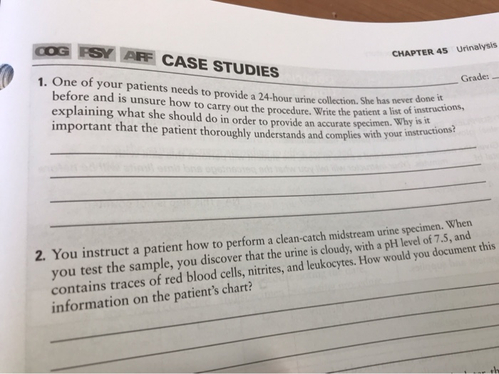 Solved FF CASE STUDIES CHAPTER 45 Urinalysis Grade: 1. One | Chegg.com