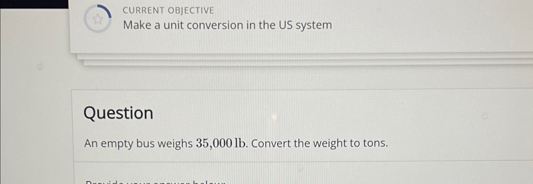 Solved CURRENT OBJECTIVEMake a unit conversion in the US | Chegg.com