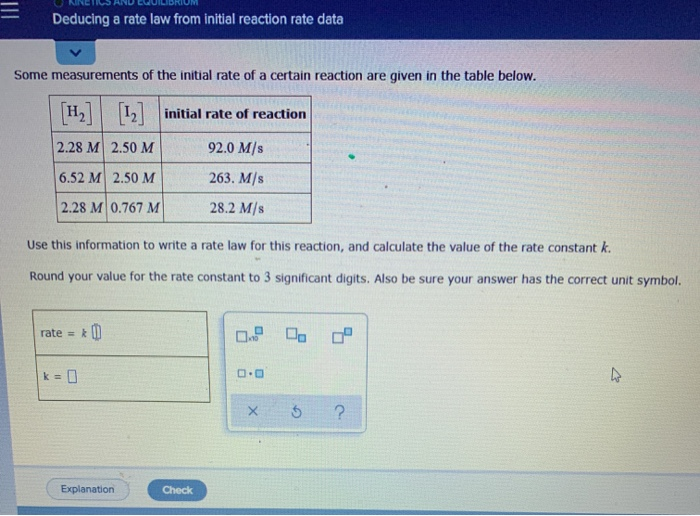 Solved Deducing a rate law from initial reaction rate data | Chegg.com