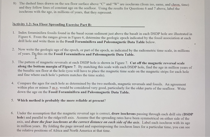 Solved 8) The dashed lines drawn on the sea floor surface | Chegg.com