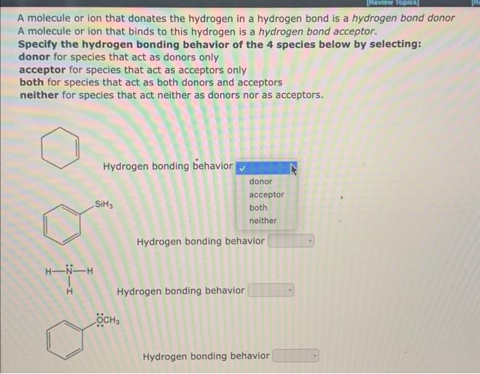 Solved A molecule or ion that donates the hydrogen in a | Chegg.com
