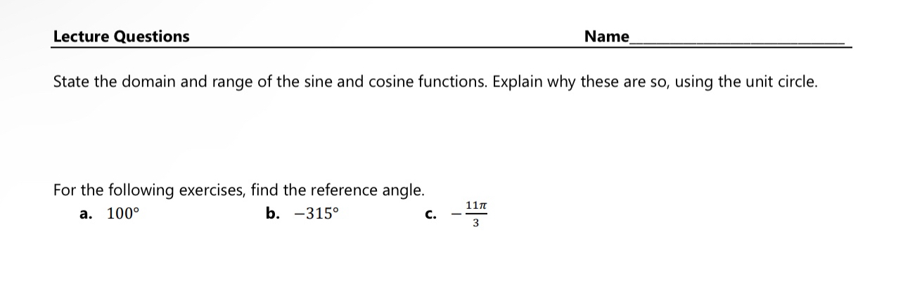 Solved Lecture QuestionsNameq,State the domain and range of | Chegg.com