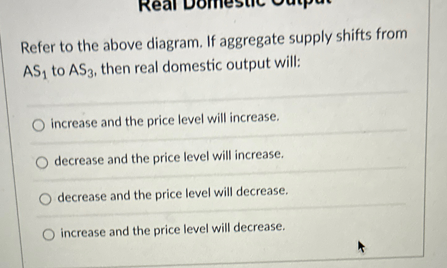 Solved Refer to the above diagram. If aggregate supply | Chegg.com