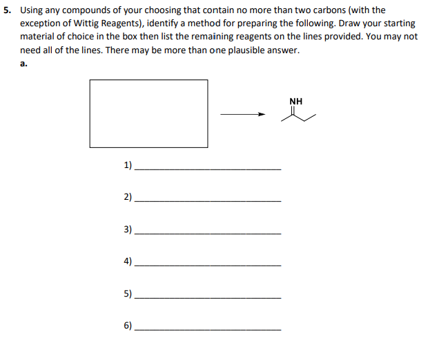 5. ﻿Using any compounds of your choosing that contain | Chegg.com