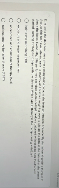[Solved]: 012 answered Ellie locks the door ten times after