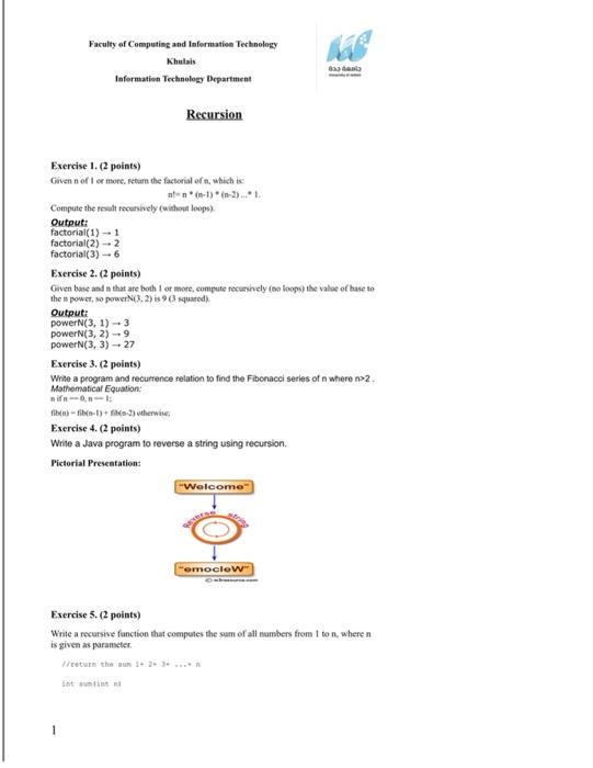 Solved Faculty of Computing and loformation Technology | Chegg.com