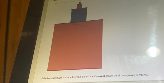 Solved of the bottom square has side length 2. determine the | Chegg.com