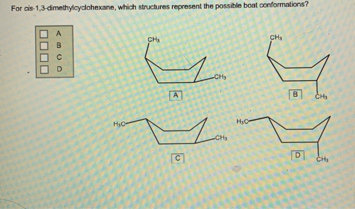 Solved For cis-1,3-dimethylcyclohexane, which structures | Chegg.com
