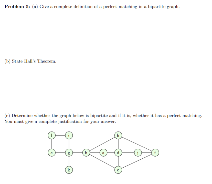 Problem 5: (a) ﻿Give a complete definition of a | Chegg.com