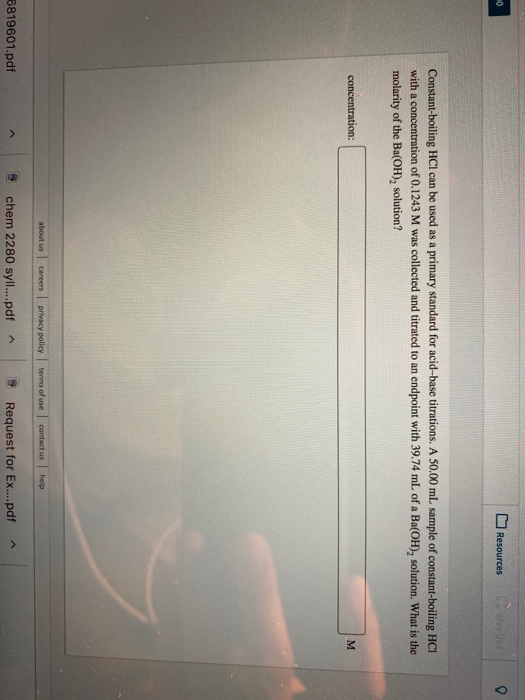 Solved Resources Constant-boiling HCl can be used as a | Chegg.com