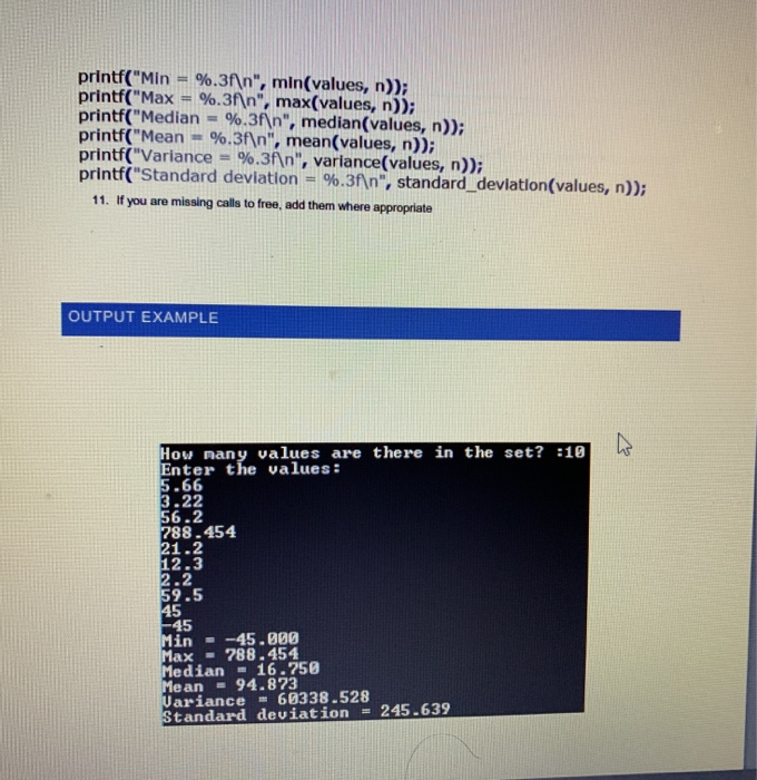 Solved Task 2 Array Statistic Functions Problem In 0418