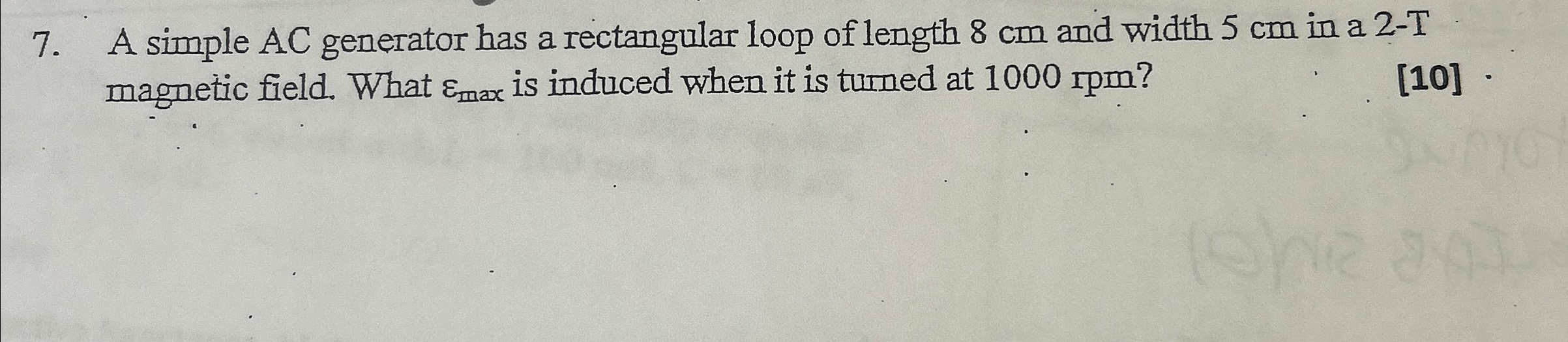Solved A simple AC generator has a rectangular loop of | Chegg.com